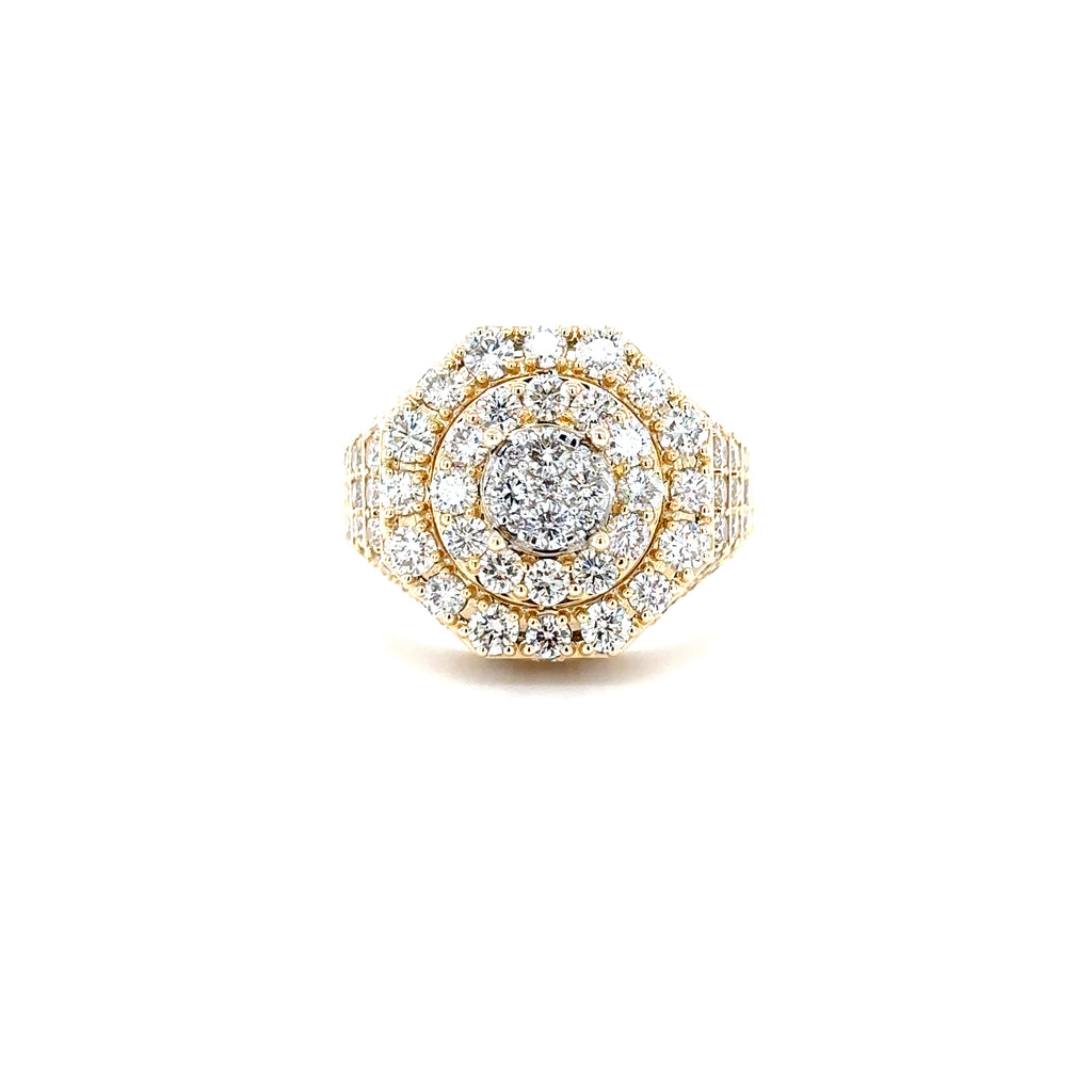 14k Yellow Gold Round Brilliant Cut Diamond Cluster Octagon Ring – Jack Sutton Fine Jewelry