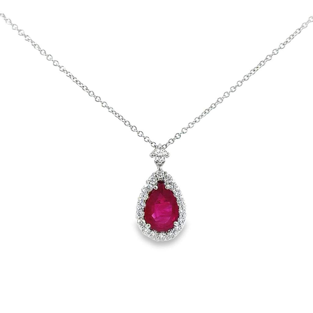 18k White Gold 1.32ct Pear Ruby And Diamond Pendant – Jack Sutton Fine Jewelry