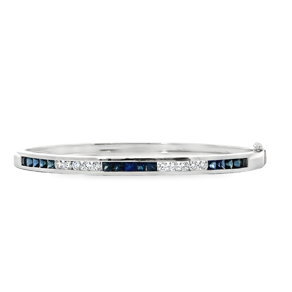 14k White Gold Sapphire And Diamond Bangle – Jack Sutton Fine Jewelry