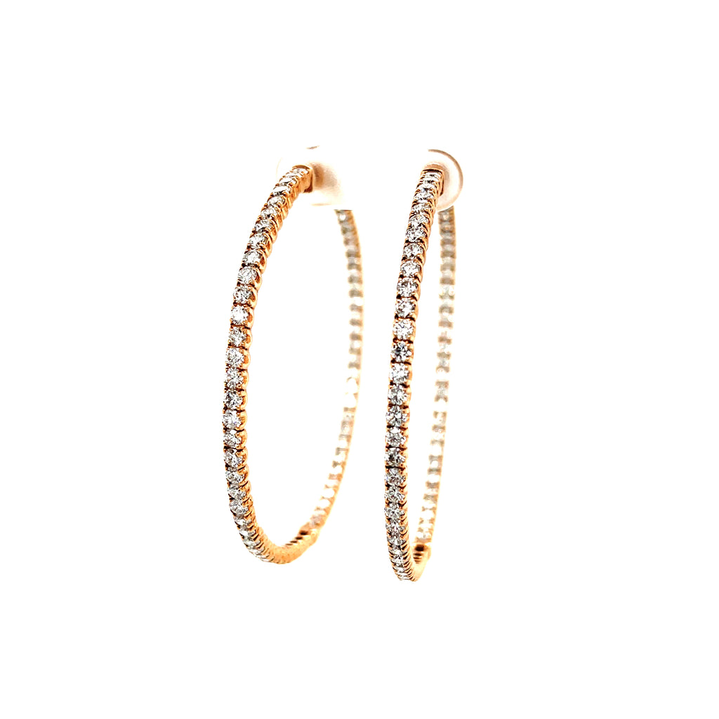 14k Rose Gold 5.95ctw Round Brilliant Diamond In & Out Hoop Earrings – Jack Sutton Fine Jewelry