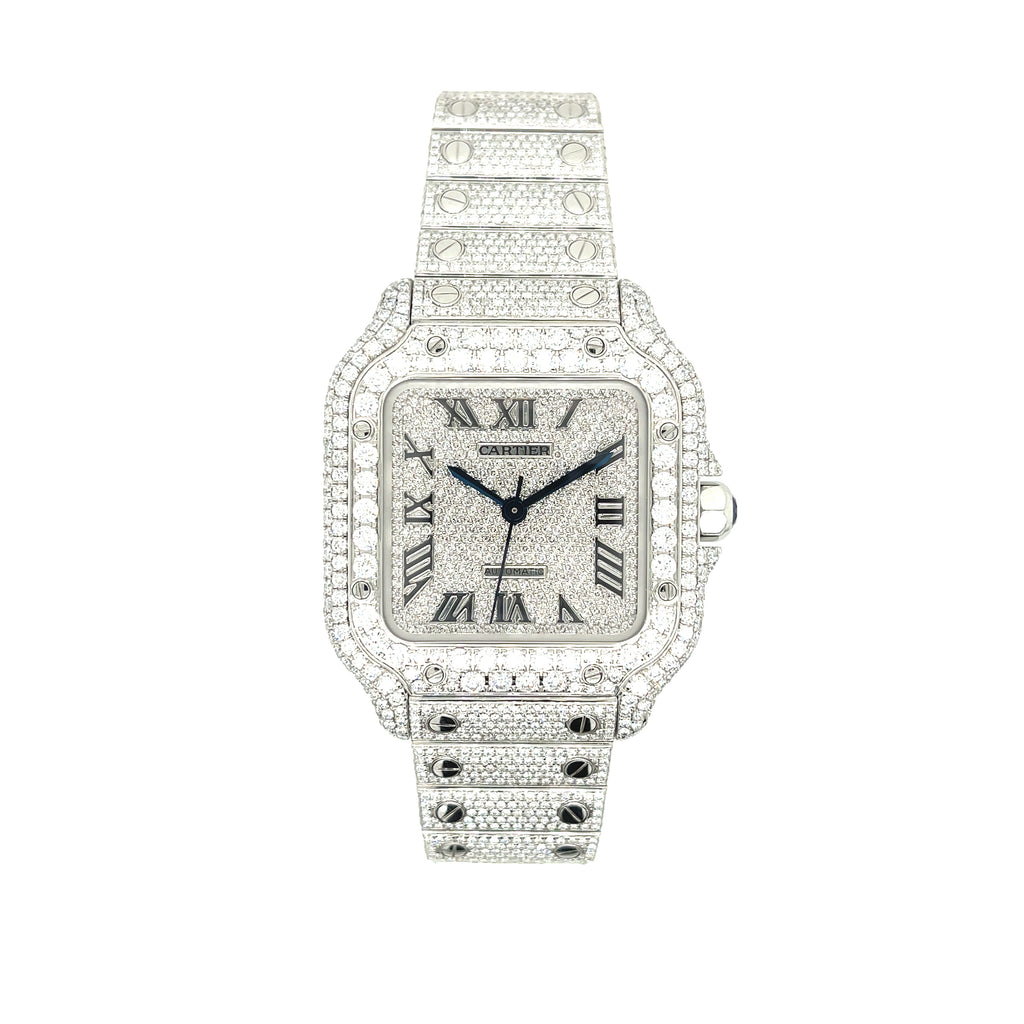 Stainless Steel Cartier de Santos Medium All Diamond – Jack Sutton Fine Jewelry