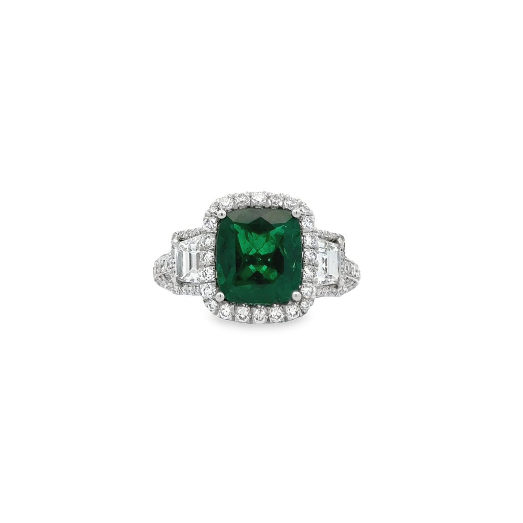 Platinum Colombian Emerald Ring with Trap Sides – Jack Sutton Fine Jewelry