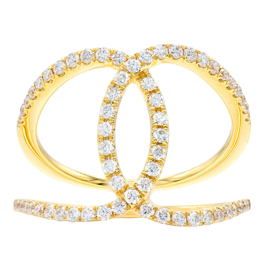 18k Yellow Gold .47ctw diamond interlocking design – Jack Sutton Fine ...