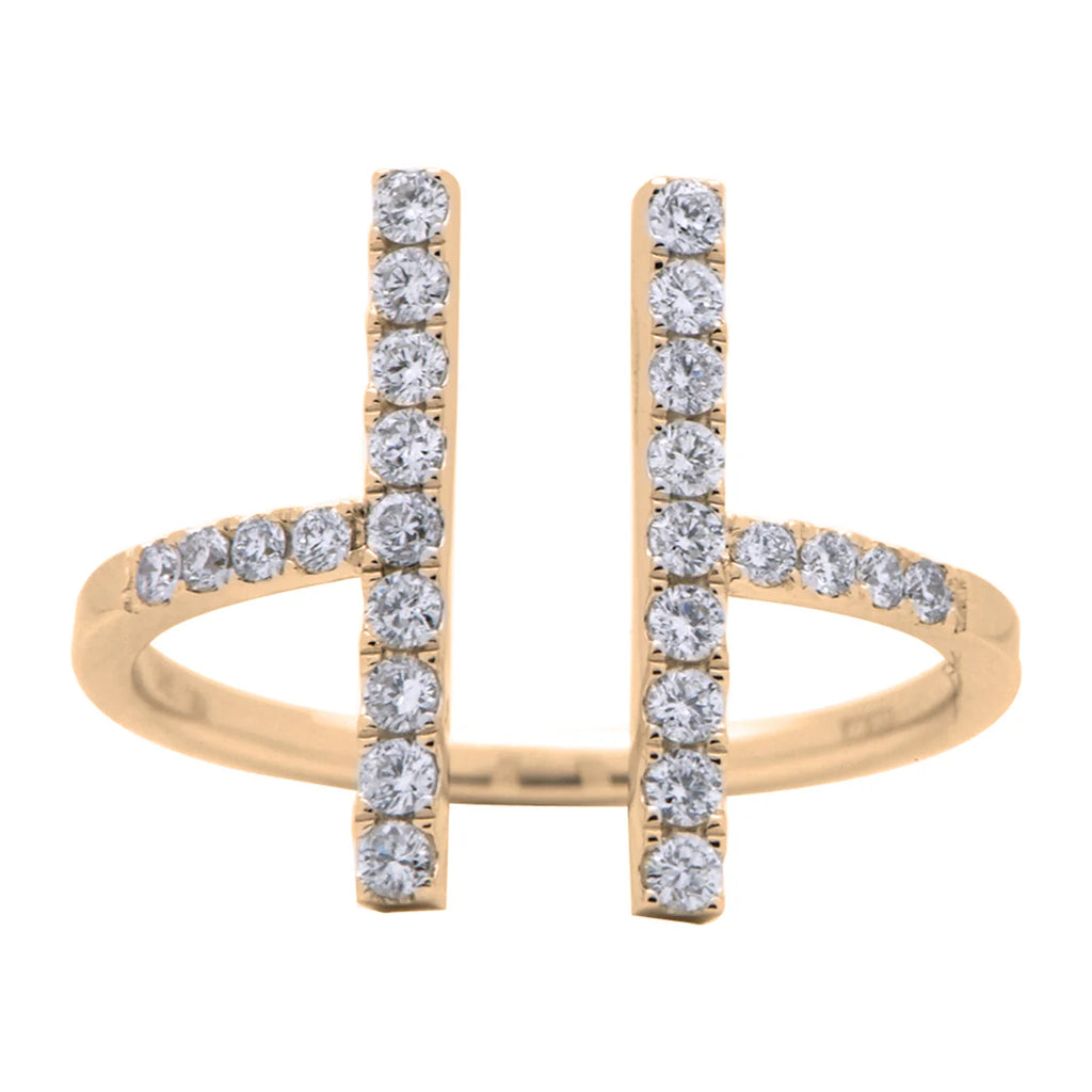 18k Yellow Gold .39ctw double T ring. – Jack Sutton Fine Jewelry