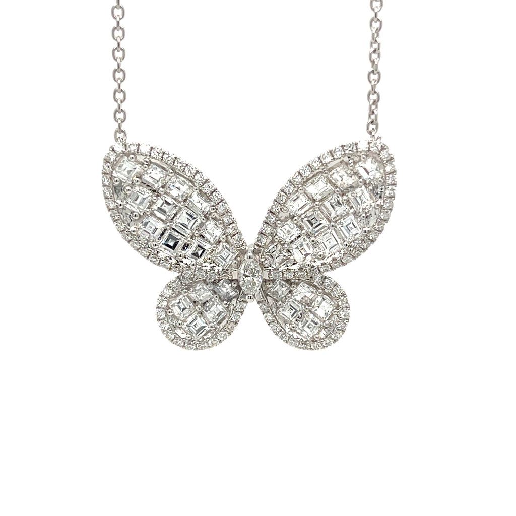 18k White Gold 4.09ctw Diamond Butterfly Necklace – Jack Sutton Fine ...
